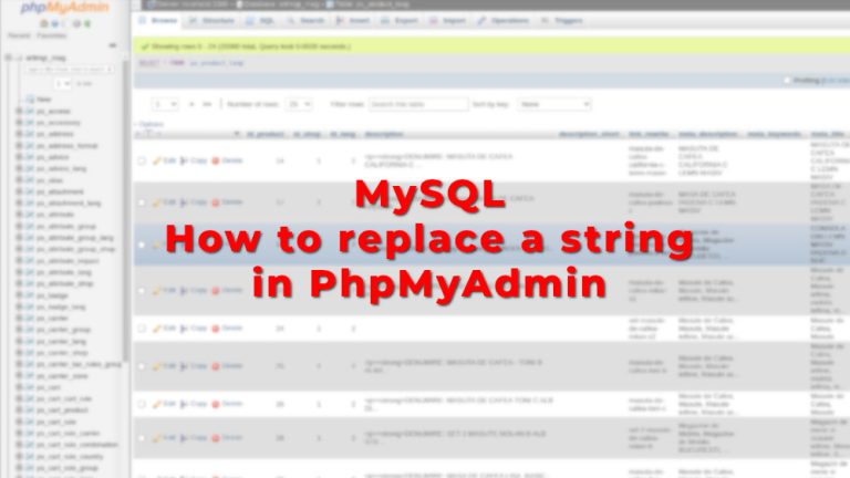 MySQL String Replace In PhpMyAdmin Techie Show